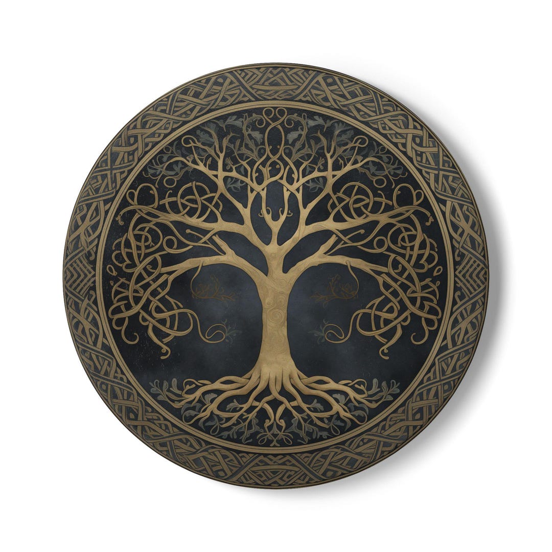 Eternal Tree of Life Coaster, Nature-inspired Ceramic Coaster Set, Boho ...
