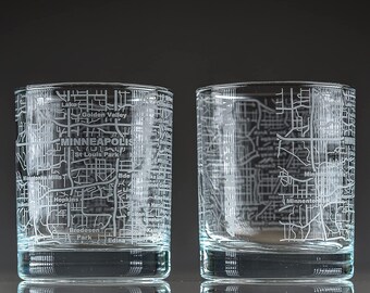Chicago City Map Rocks Glass Engraved Whiskey Glass 11oz - Etsy