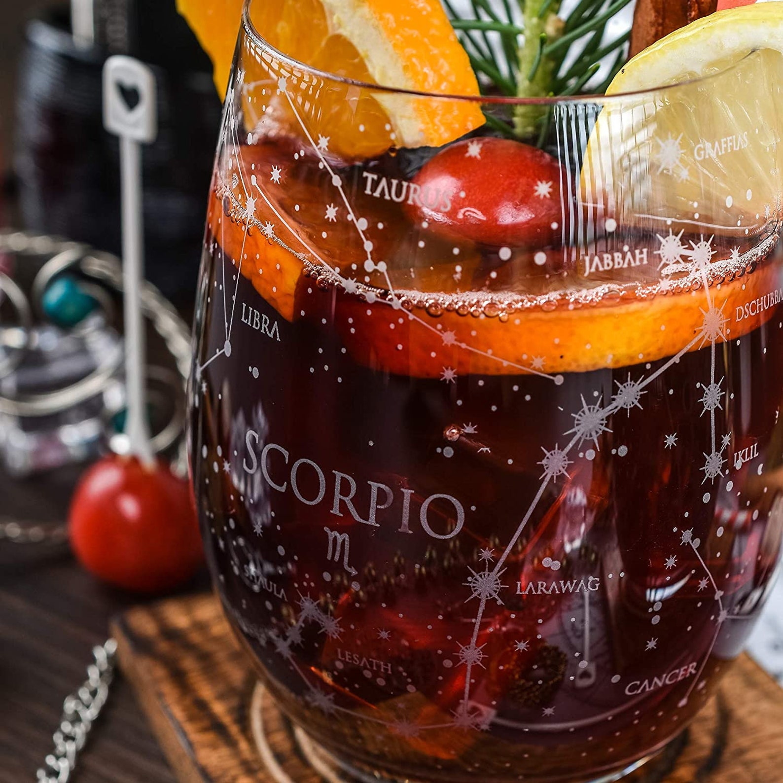 Scorpio Stemless Wine Glasses Zodiac Scorpio Set Hand | Etsy