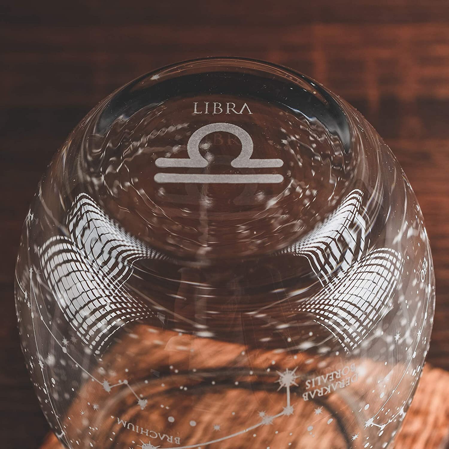 Libra Stemless Wine Glasses Zodiac Libra Set Hand Etched | Etsy