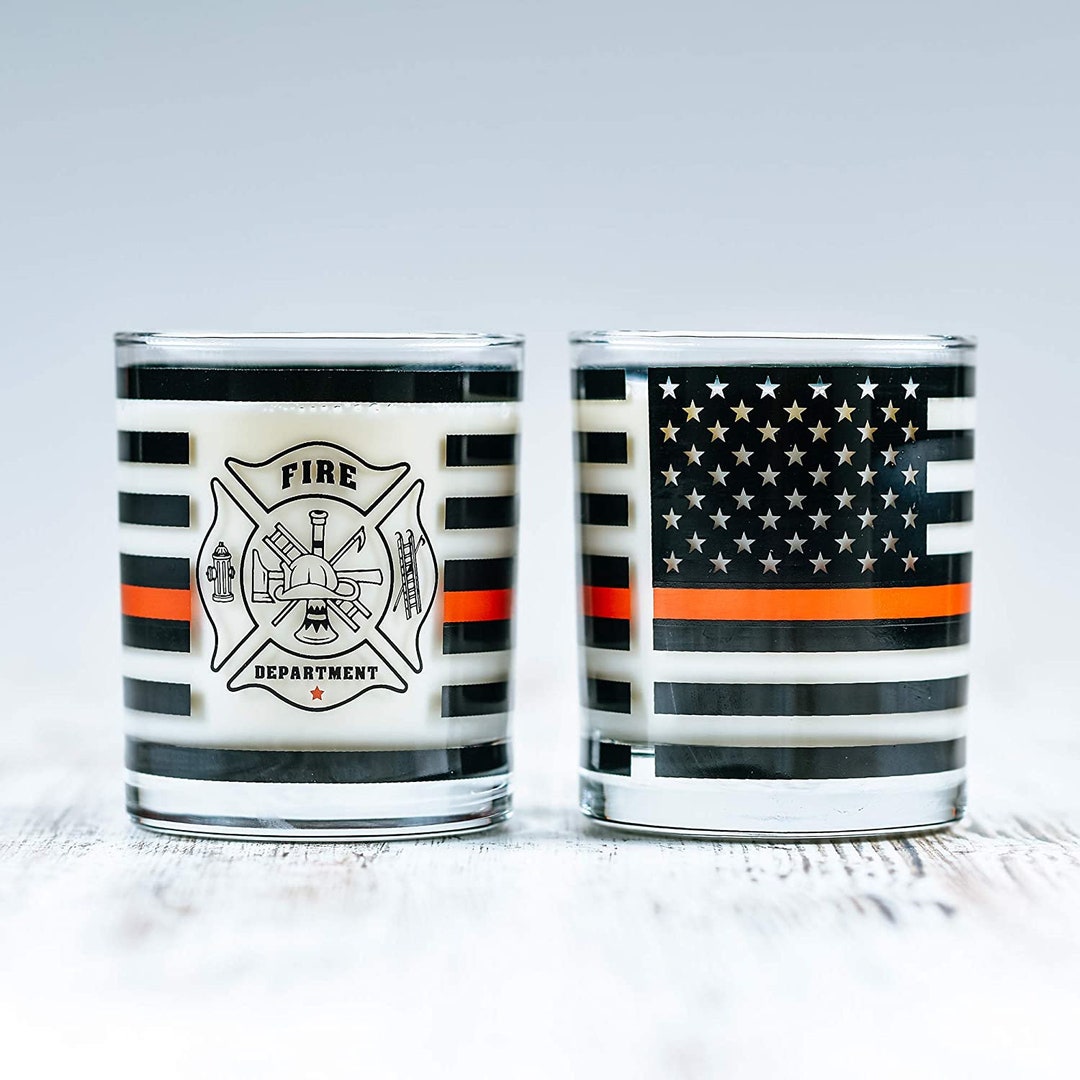 Firefighter Whiskey Old Fashioned Glasses set of 2 10 Oz Classic Glass ...