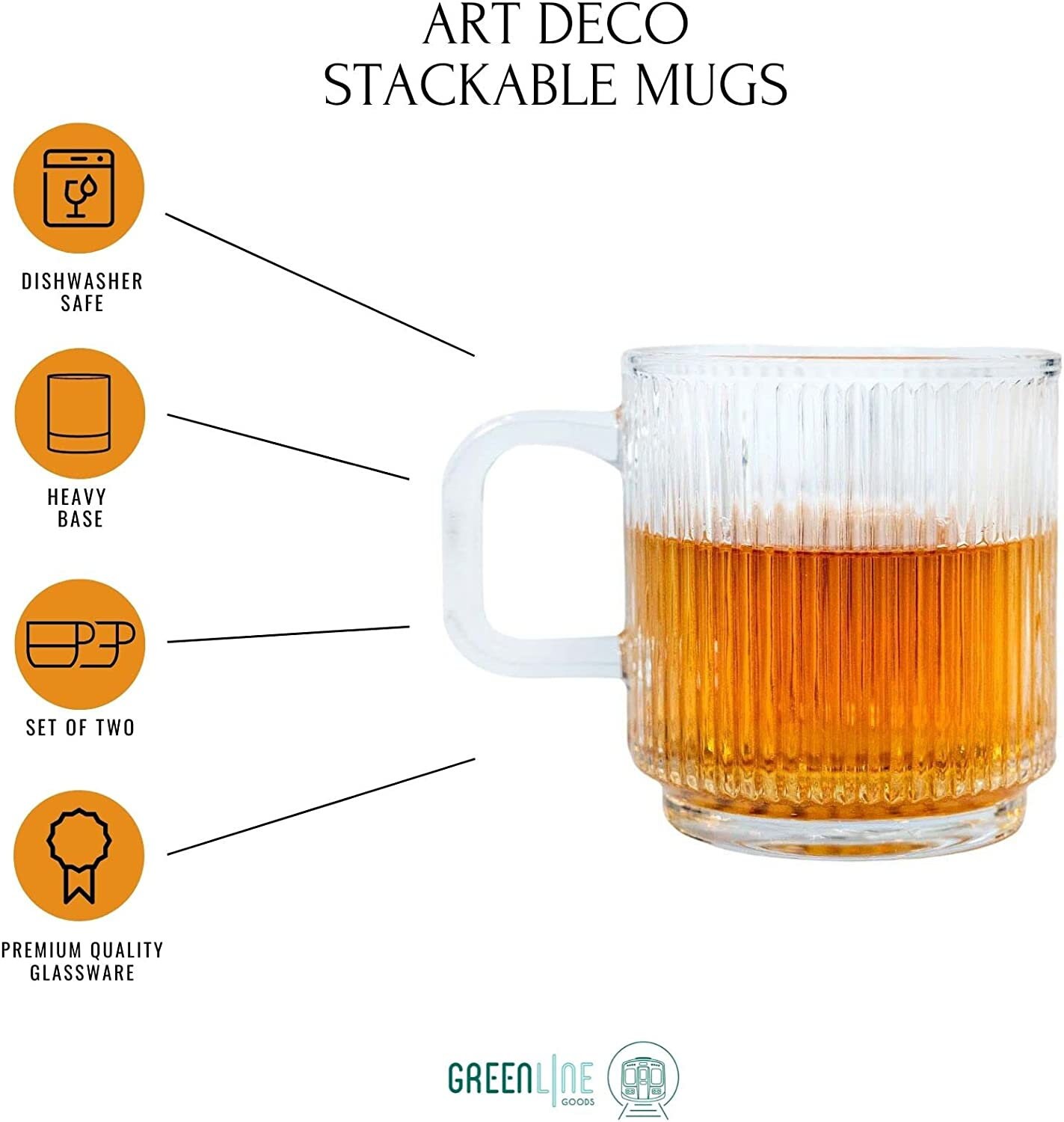 Ribbed Glassware Mugs Origami Style Glass Cups Set of 2 - Etsy