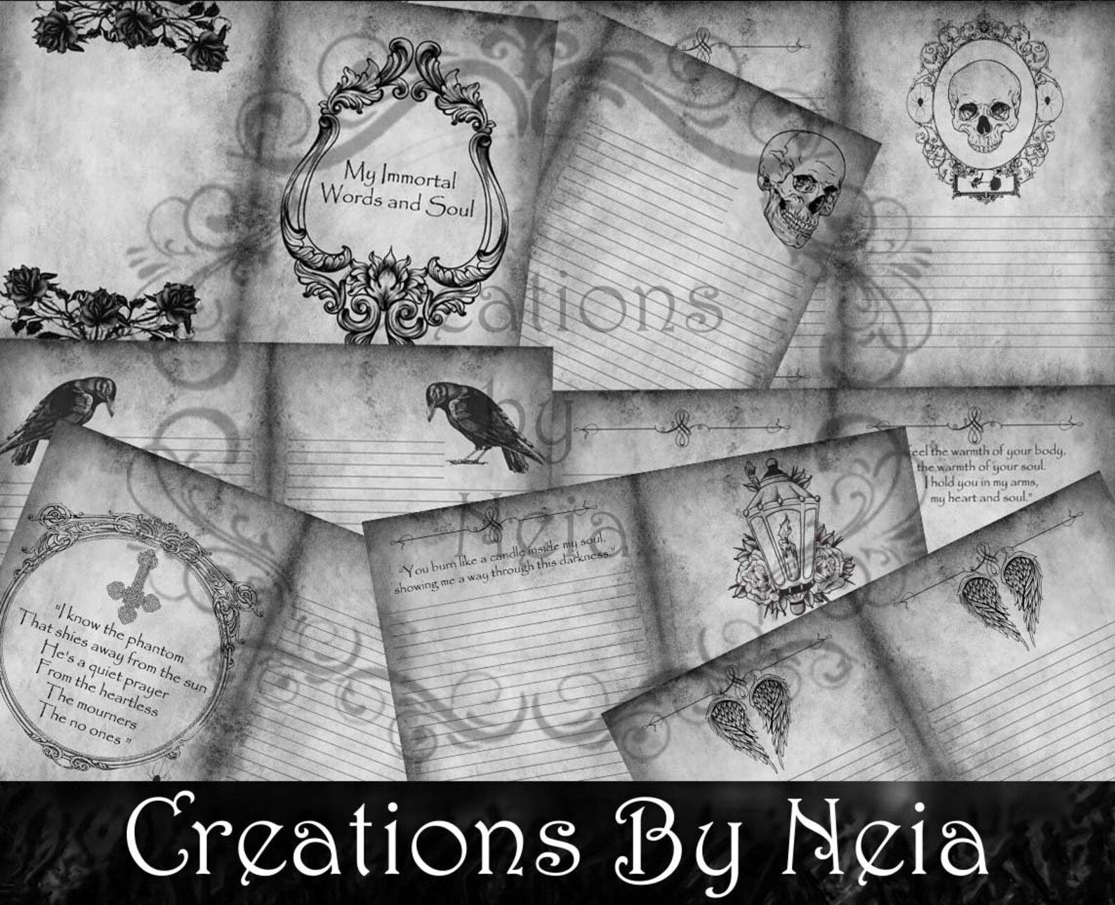 Goth Diary Gothic Diary Pages Printable Journal Printable | Etsy