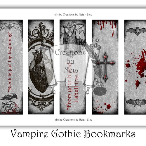 Goth Halloween Bookmarks Gothic Printable Bookmarks Skull - Etsy