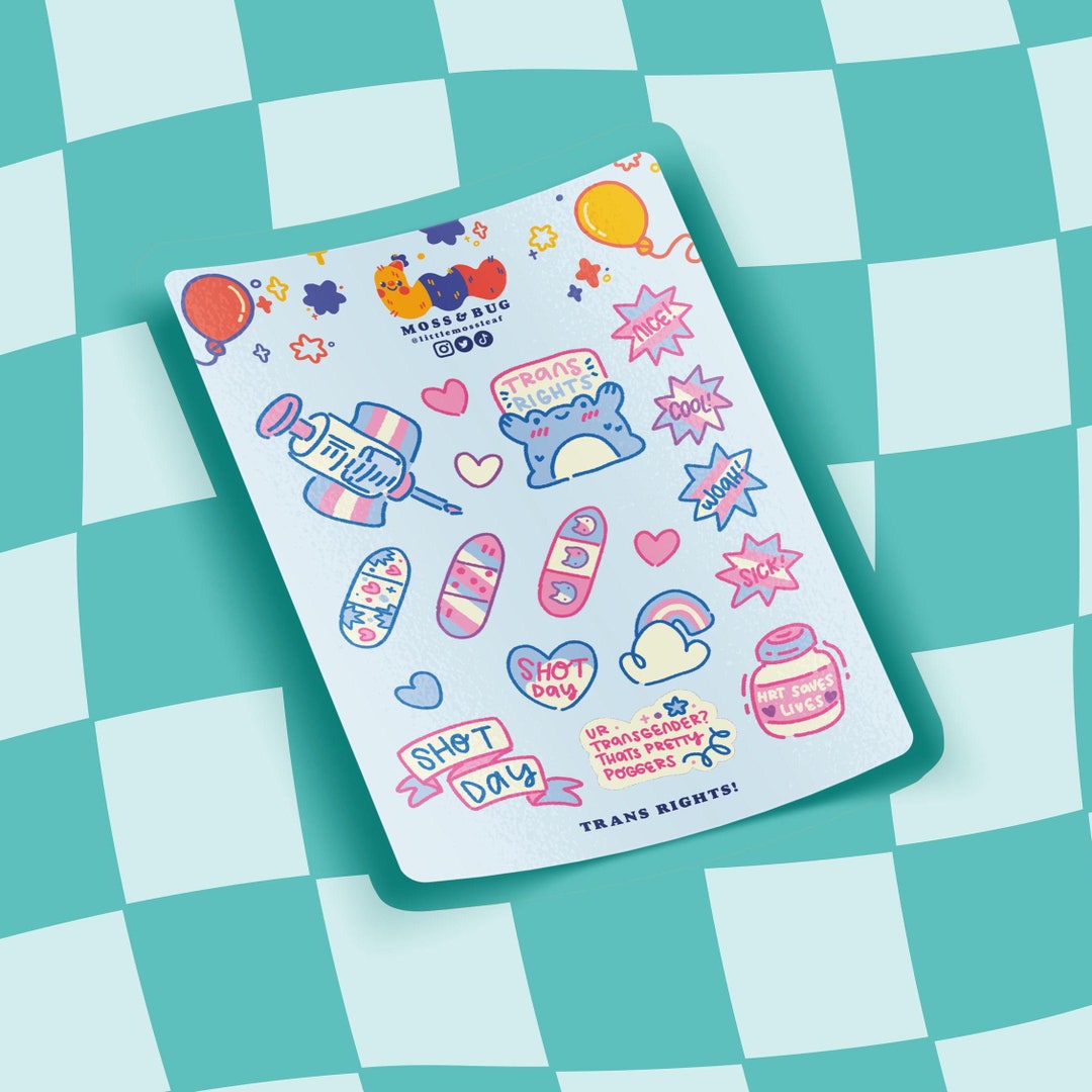 Trans Rights! Sticker Sheet | HRT LGBTQ Shot Day Stickers - Etsy