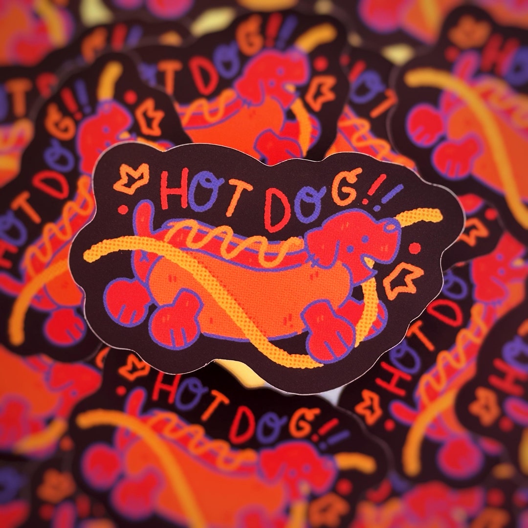Hot Diggidy Dog | Silly Hot Dog Dachshund Journal Sticker - Etsy