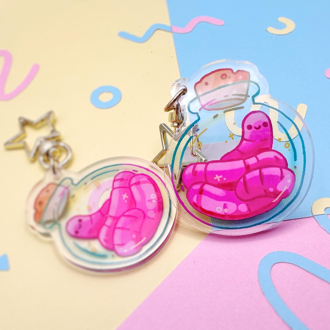 Worm in a Jar Keychain | Cute Magic Potion Friend 2" Keychain - Etsy