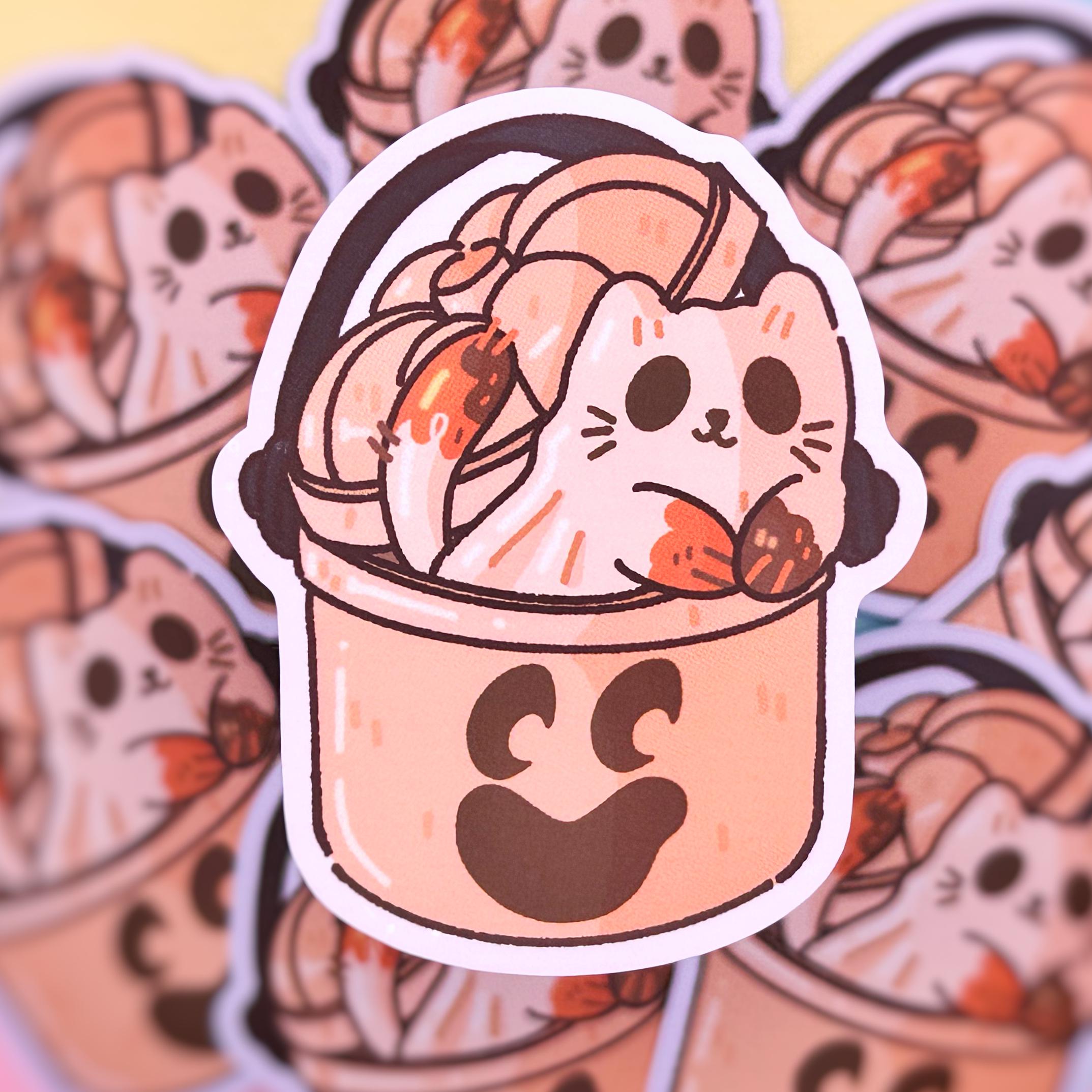 Boo! Halloween Cat Bucket Stickers | Cute Halloween 90s Nostalgia ...