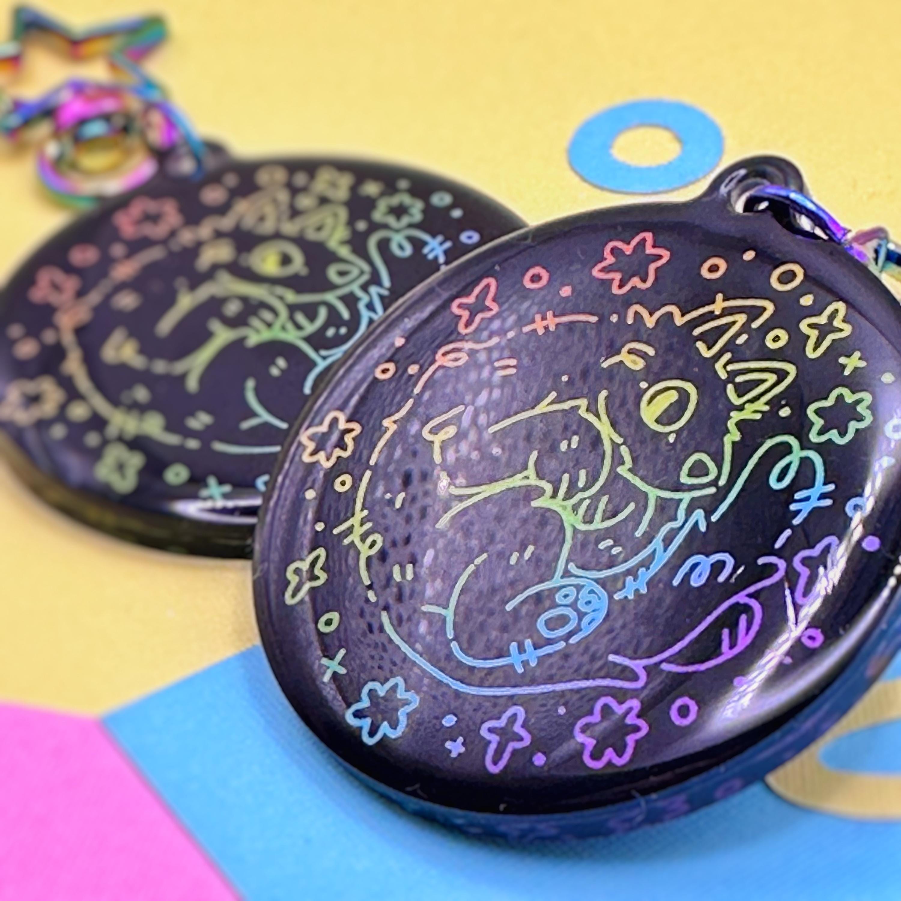 Interstellar Wolf | Rainbow Wolf Space 2" Keychain - Etsy