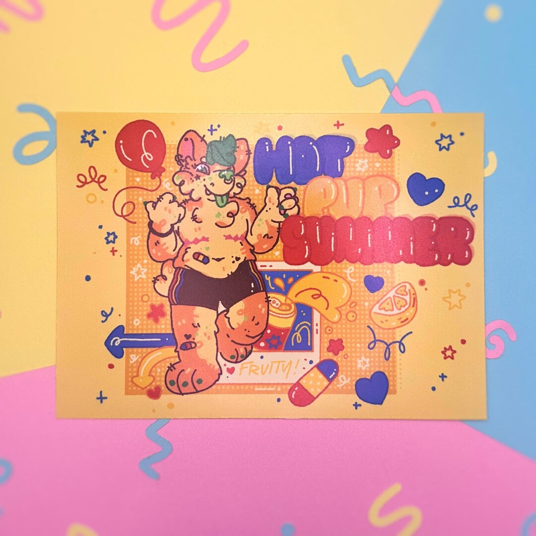 Hot Pup Summer | Cute Fursona Corgi Pride Month 5x7 Print - Etsy