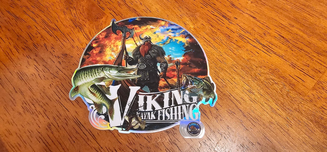 Viking Kayak Fishing Sticker - Etsy