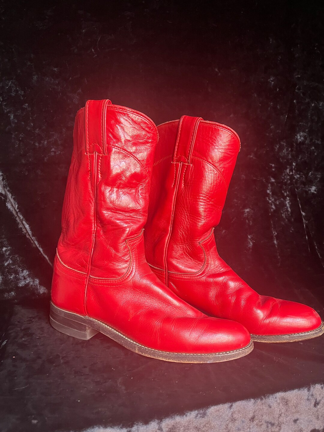 Vintage Red Justin’s Cowboy Boots. - Etsy