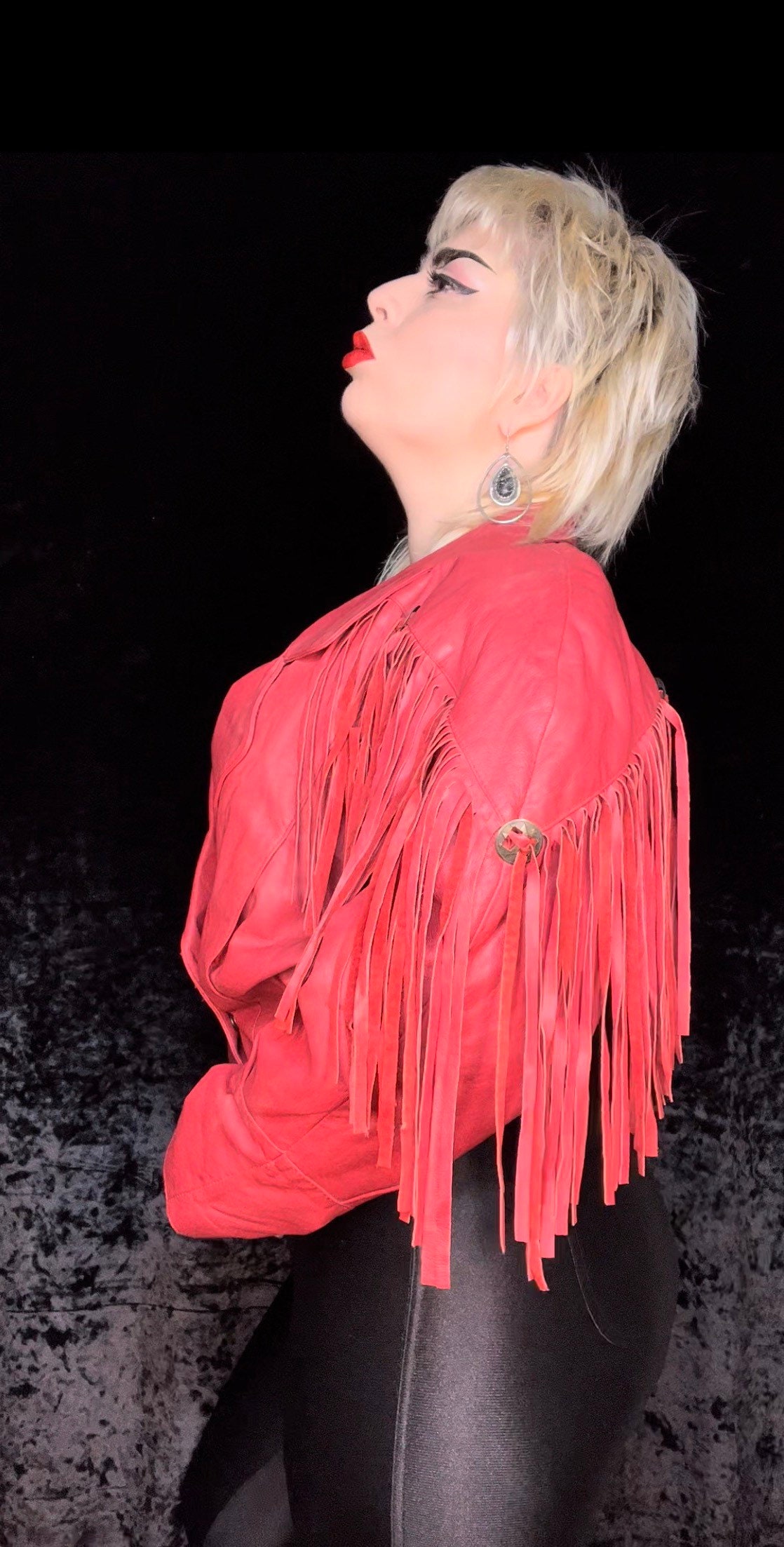 Vintage Red Leather D.A.N.Y Fringe Coat - Etsy