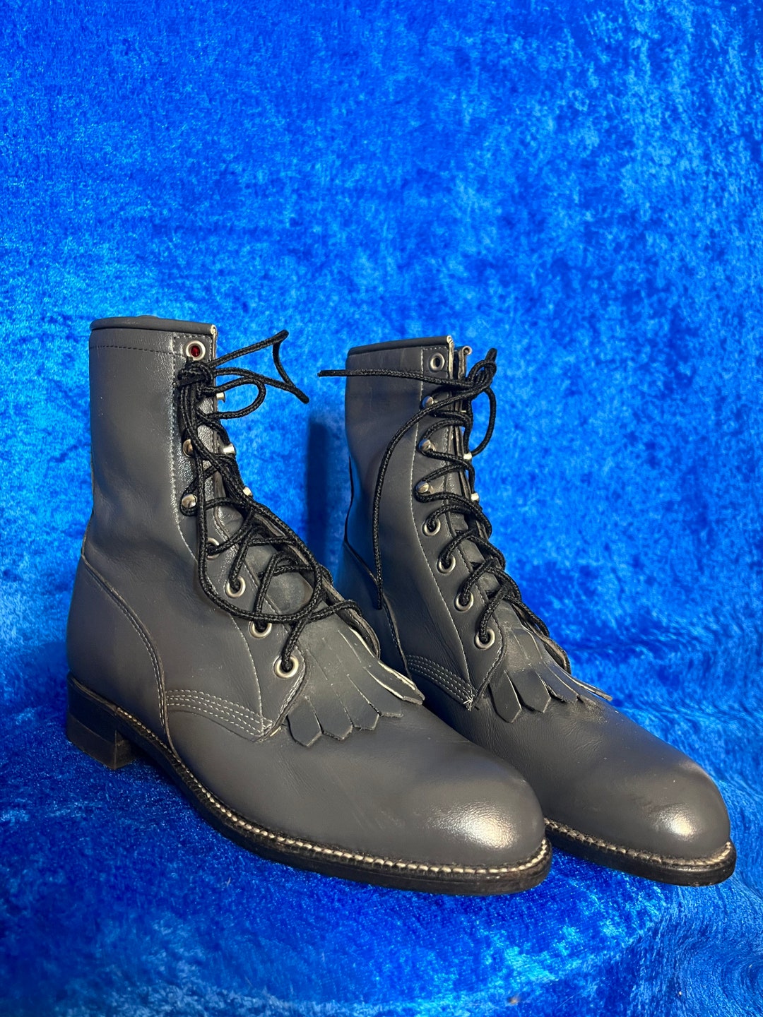 Vintage Grey Lace up Justin’s Ropers. - Etsy