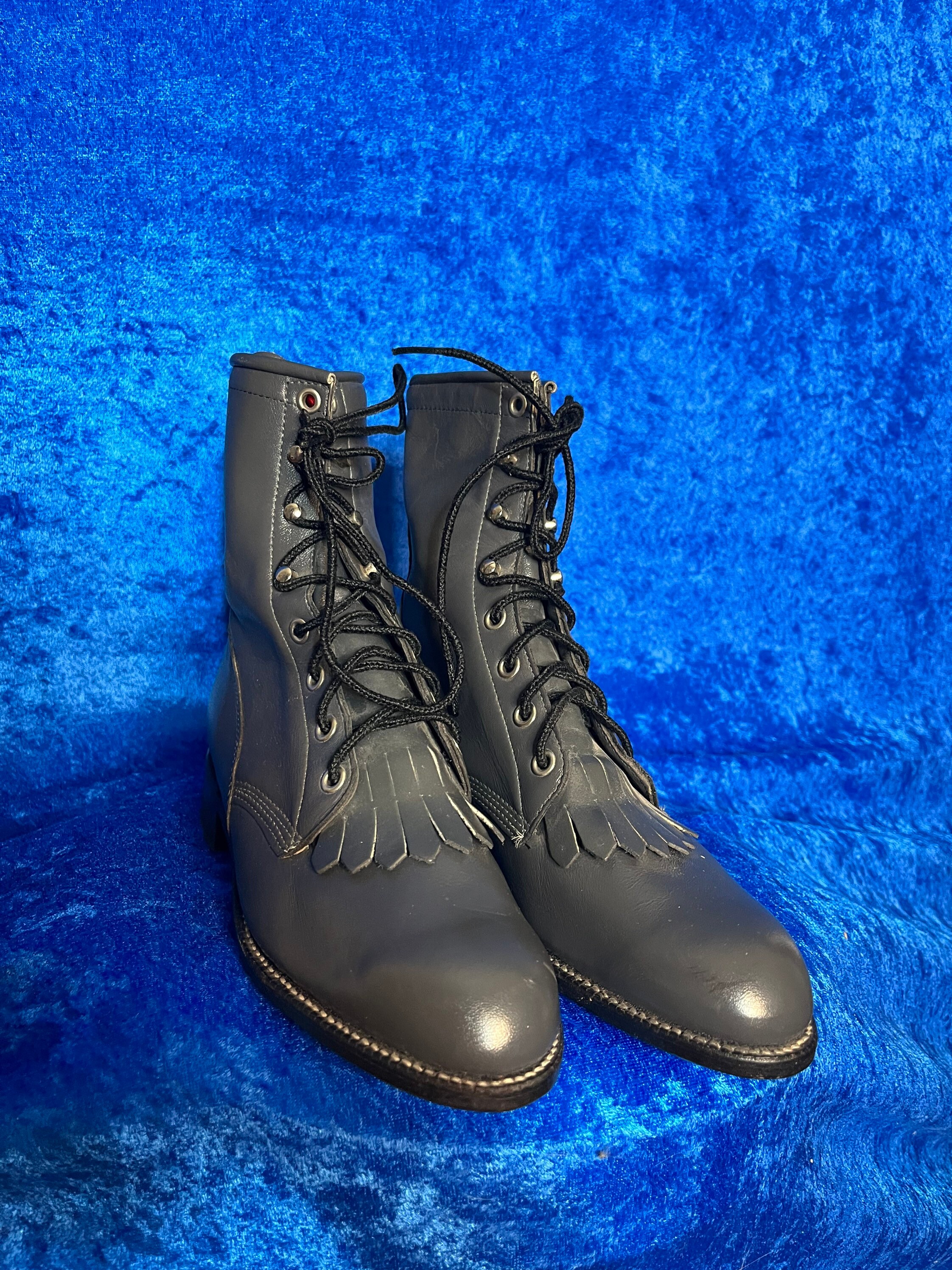 Vintage Grey Lace up Justin’s Ropers. - Etsy