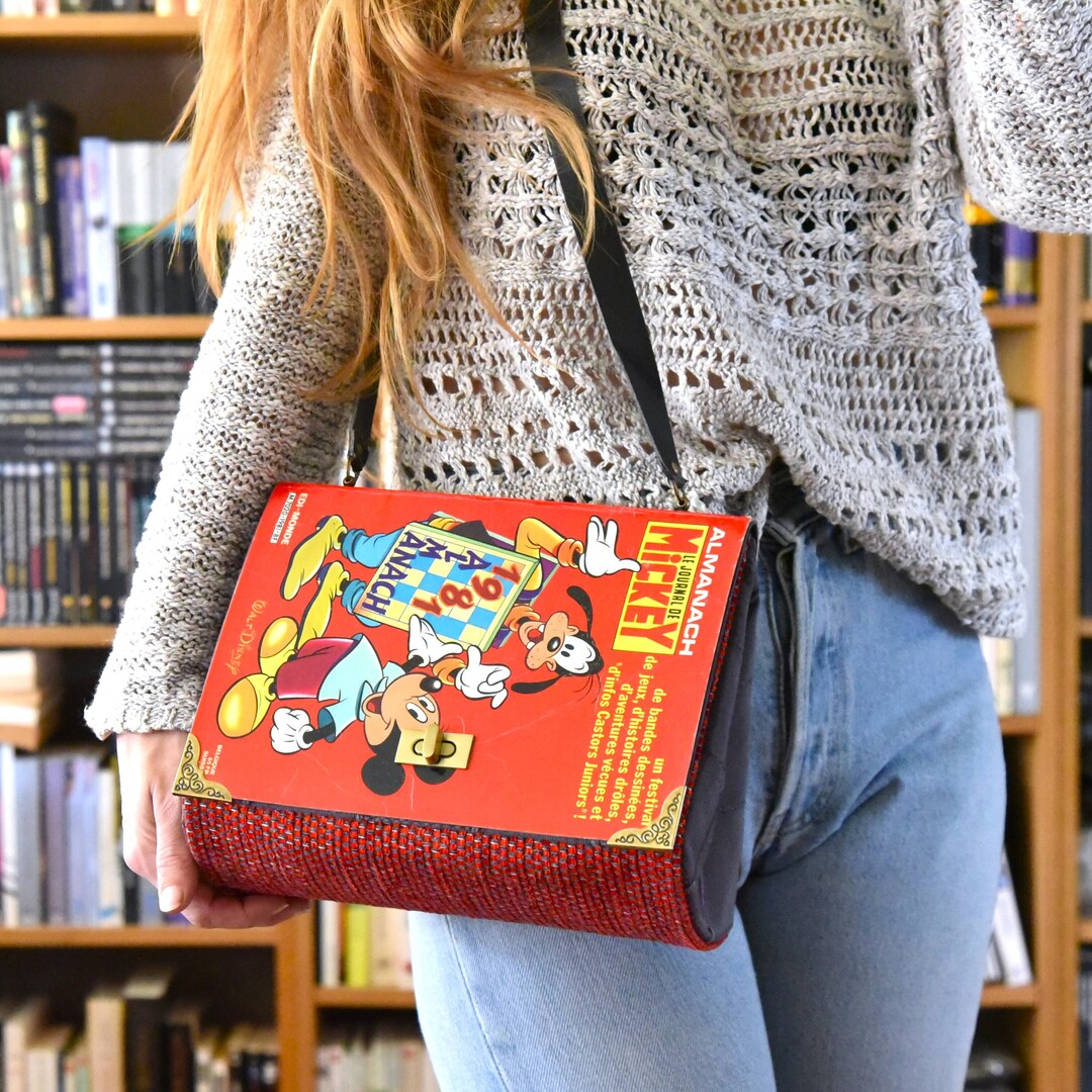 Book-bag in REAL Recycled Book Unique Piece / MICKEY'S - Etsy
