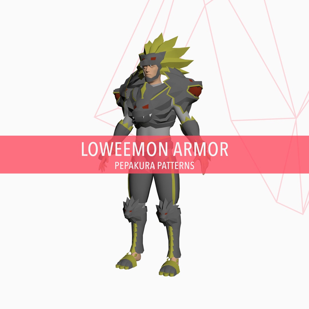Loweemon Armor DIY Cosplay Pepakura Foam Template - Etsy Ireland