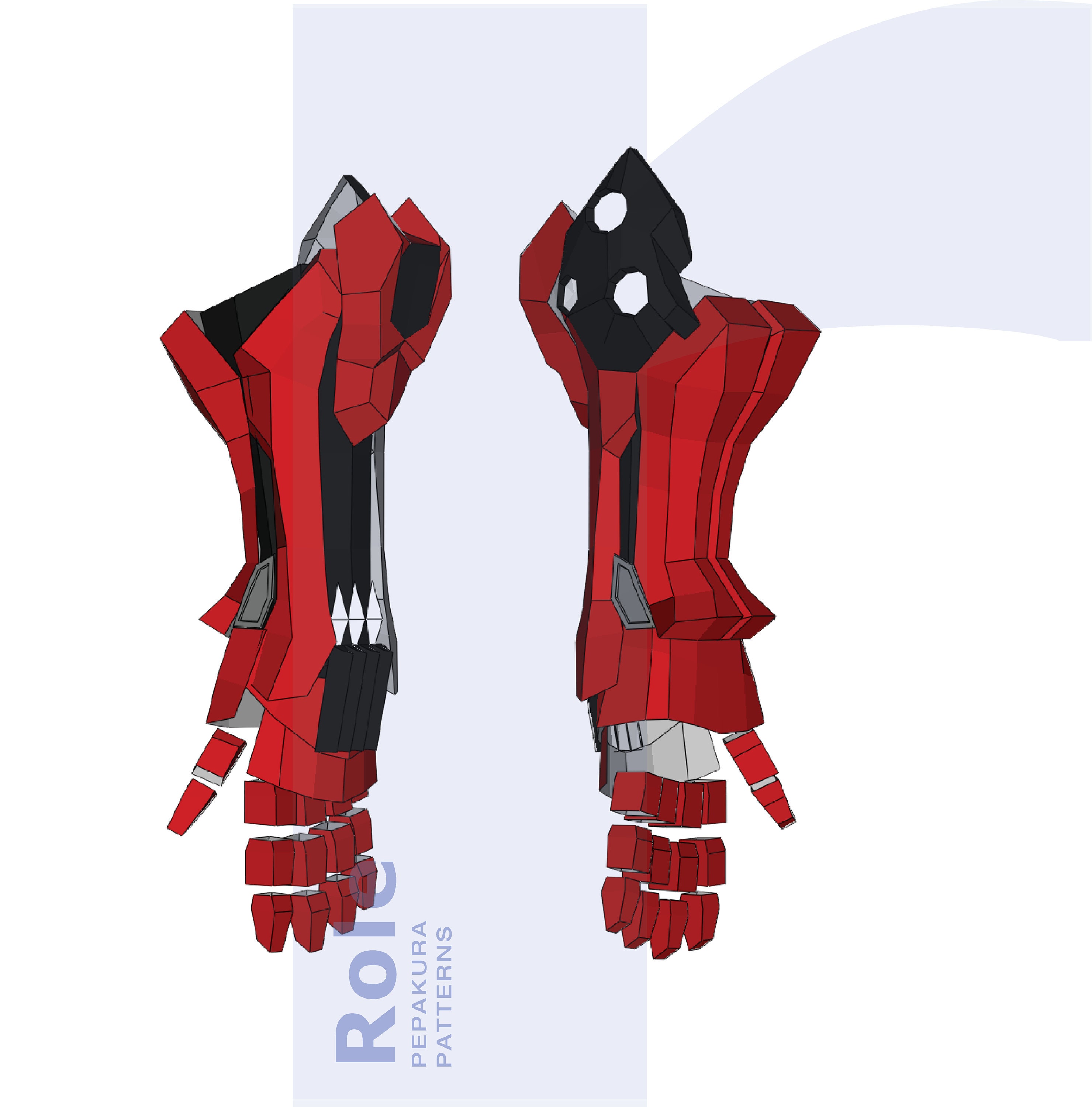 Asuka Cyber Arm - DIY Cosplay Pepakura Foam Template - Etsy