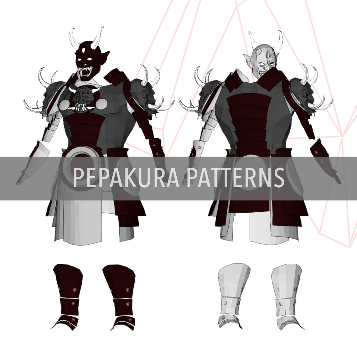 Oni Samurai DIY Halloween Cosplay Pepakura Foam Template - Etsy