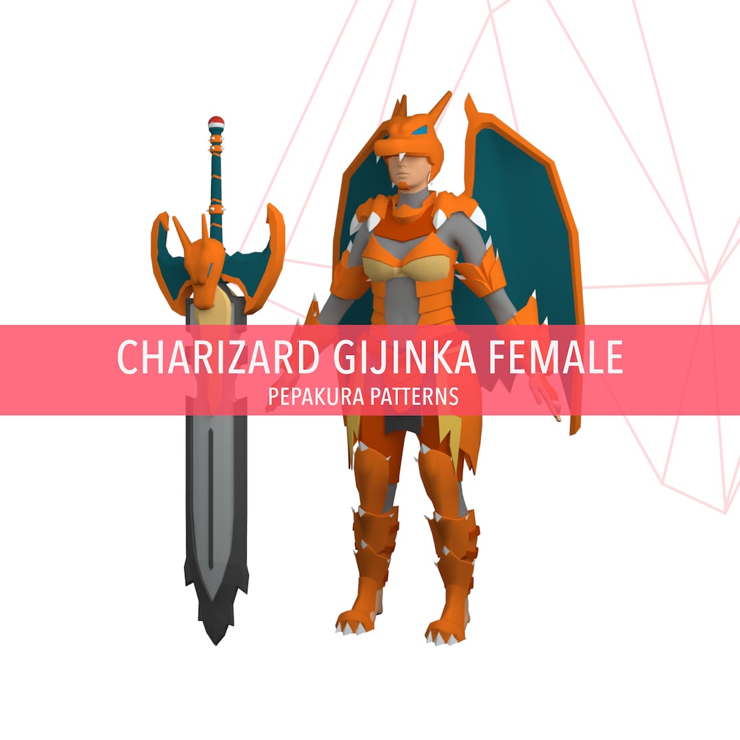 Charizard Gijinka Female - DIY Armor Cosplay Pepakura Foam Template - Etsy