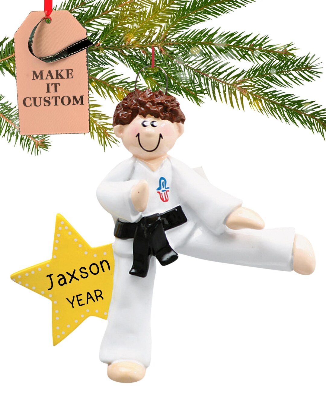 Karate Guy Ornament - Personalised Martial Arts Ornament - Christmas ...