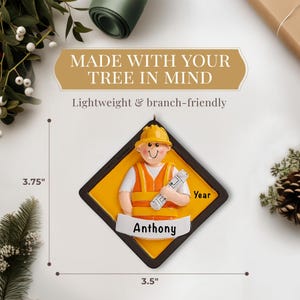 Custom Construction Ornament, Construction Gifts for Men / Husband ...