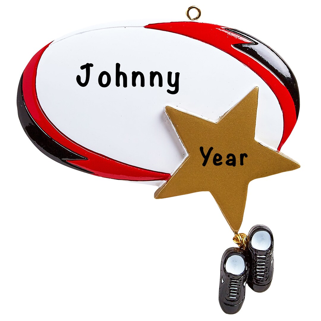 Personalised Rugby Ornament, Sports Christmas Tree Ornament, Custom ...