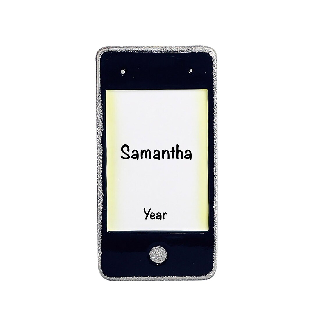 IPhone Ornament Personalised Silver Sparkle Covered iPhone Ornament ...