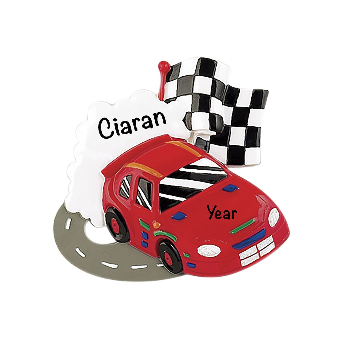Race Car Track Ornament Personalised Racing Car Ornament Christmas Tree ...