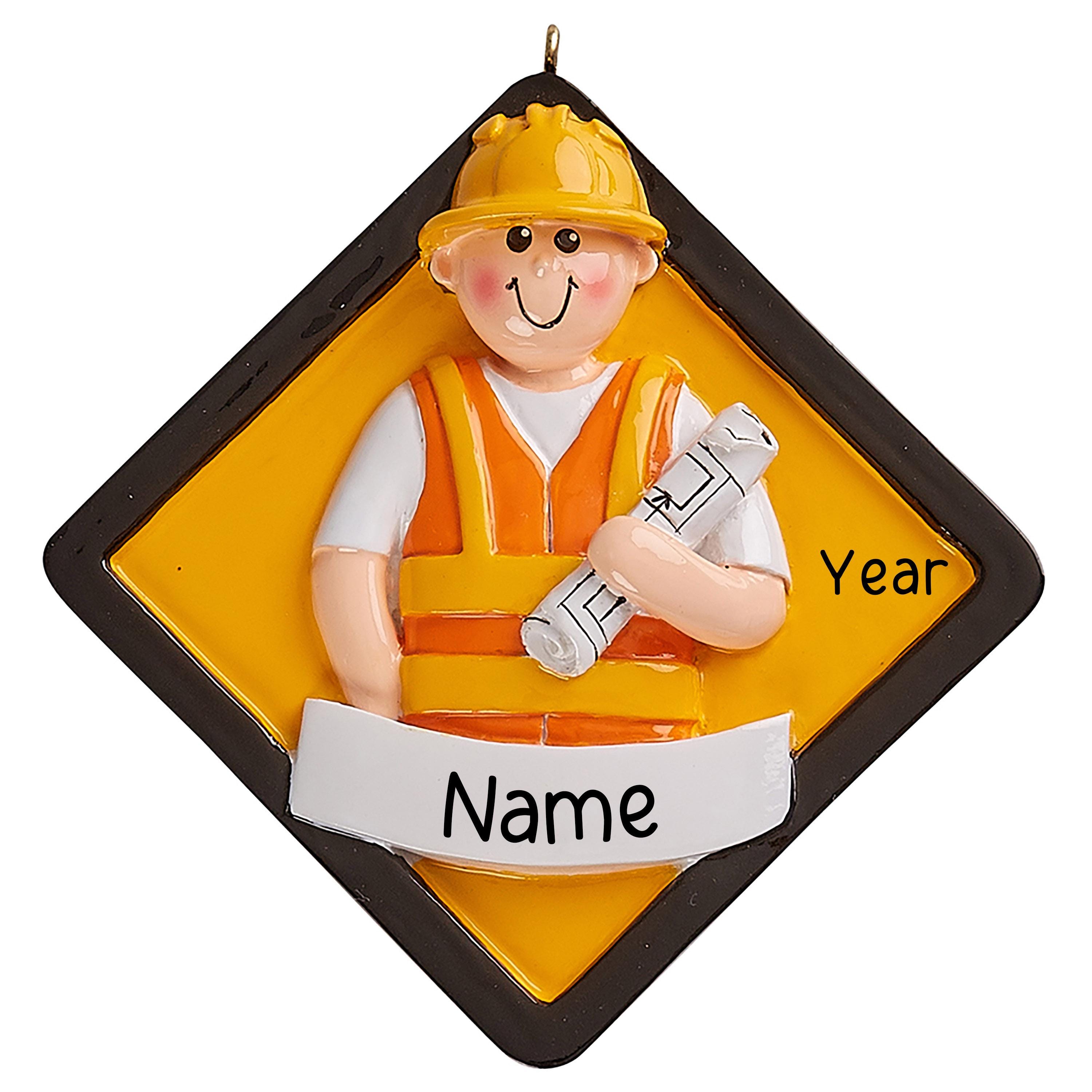 Custom Construction Ornament, Construction Gifts for Men / Husband ...