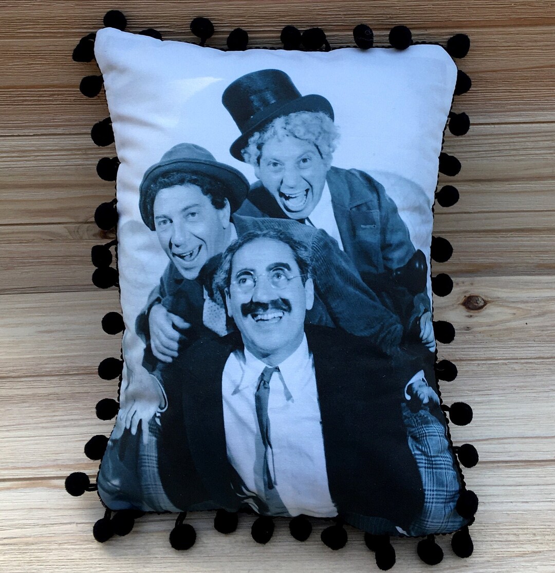Handmade Marx Brothers Pillow: Classic Comedy Art With Pom-pom Trim - Etsy