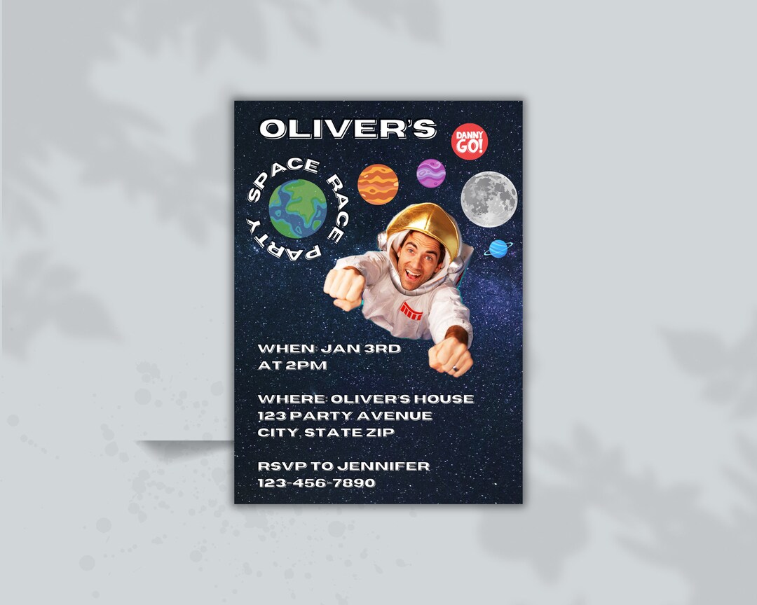 Danny Go Space Race Birthday Party Invite - Etsy