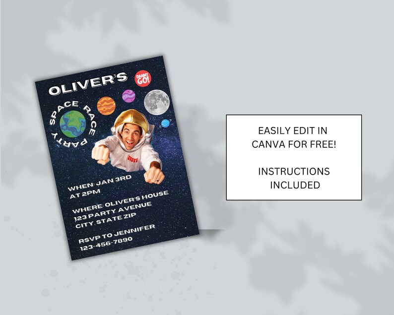 Danny Go Space Race Birthday Party Invite - Etsy