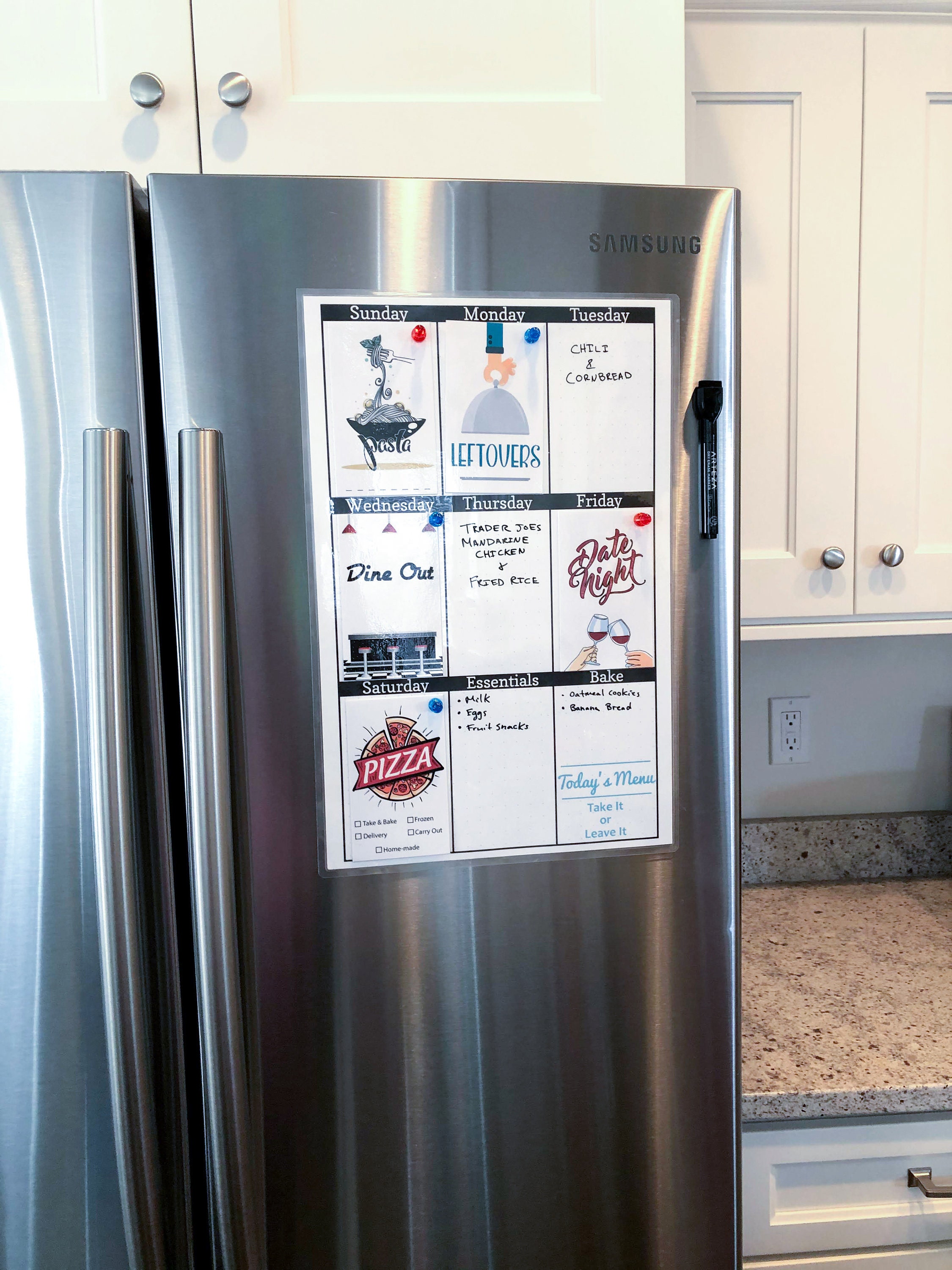 Meal Planner, Whiteboard Meal Planner, Dry Erase Meal Planner, Reusable ...