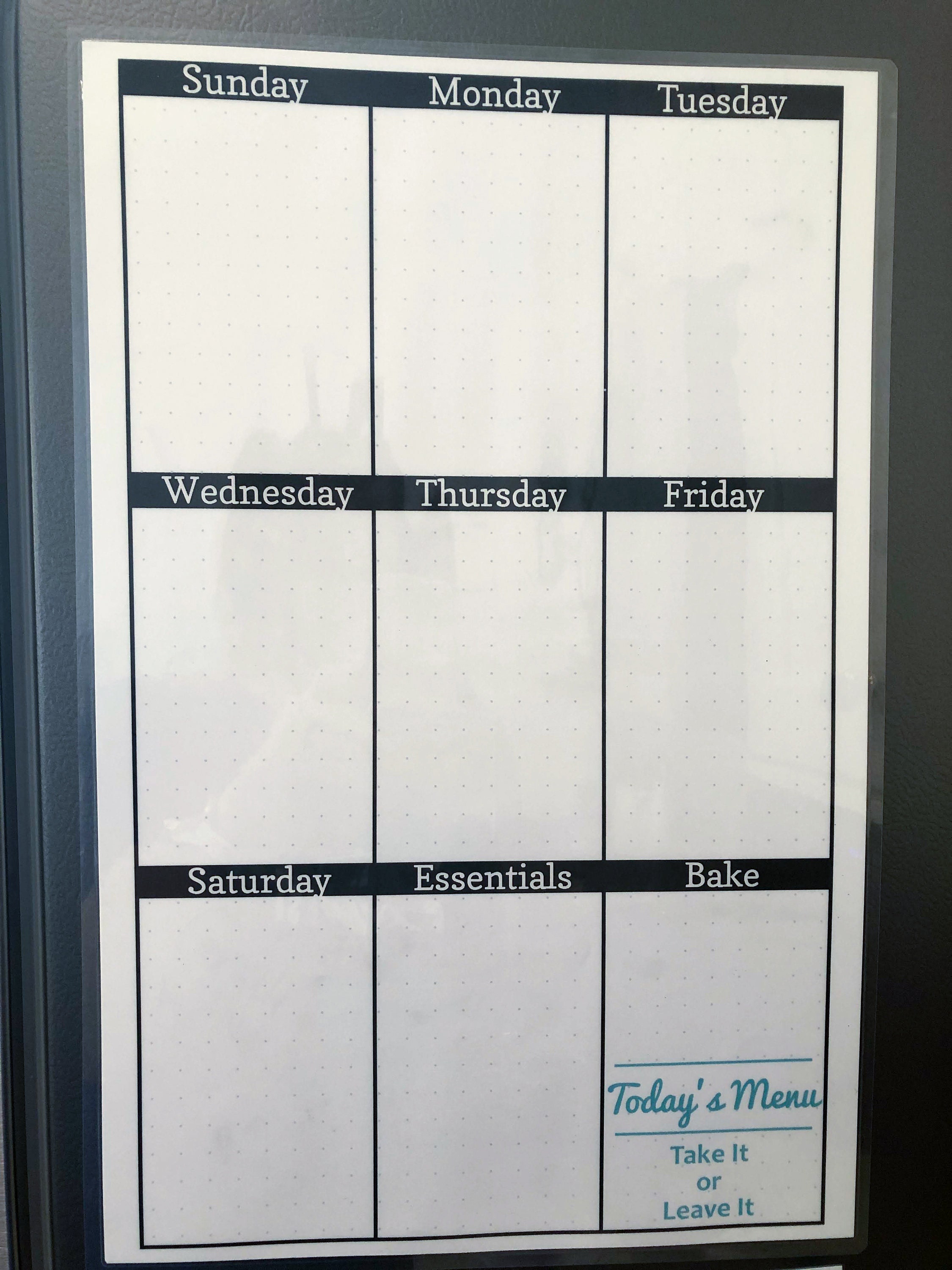 Meal Planner, Whiteboard Meal Planner, Dry Erase Meal Planner, Reusable ...