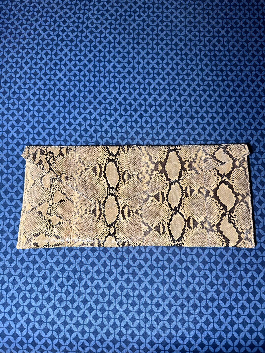 Vintage Jean-claude Rattlesnake Print Leather Large Clutch Bag New York ...