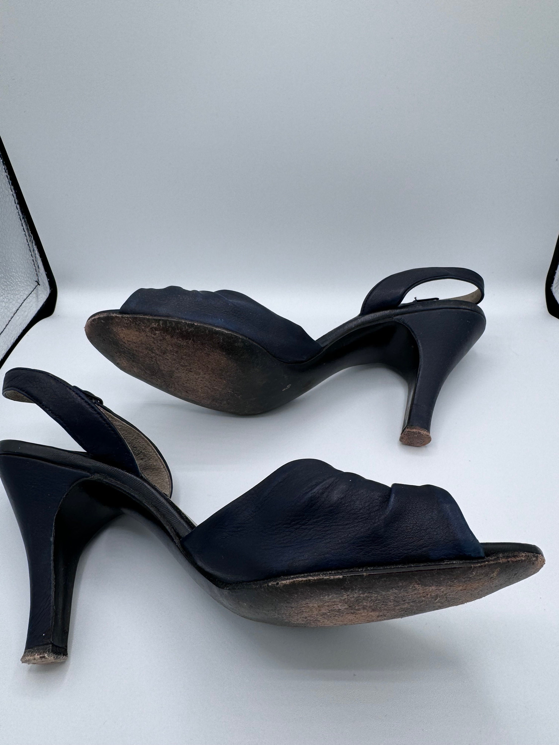 Vintage Navy Blue Deliso Debs High Heels Pumps - Etsy