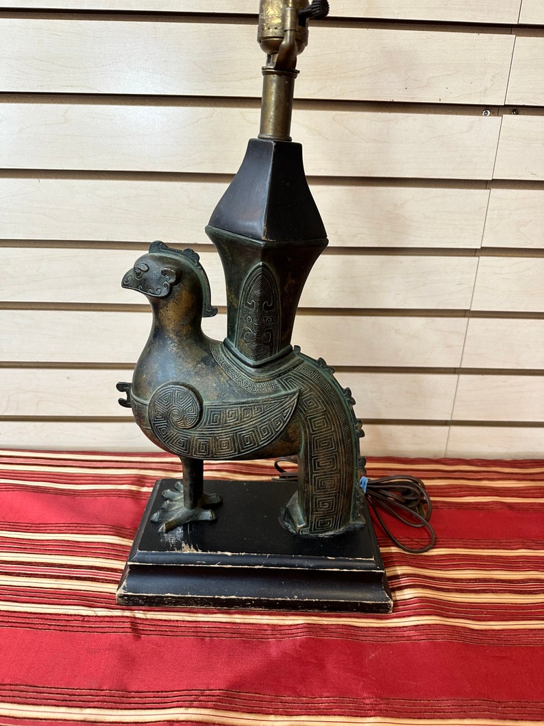 Vintage MCM Brutalist Bronze Armored Chicken Table Lamp Home Decor - Etsy