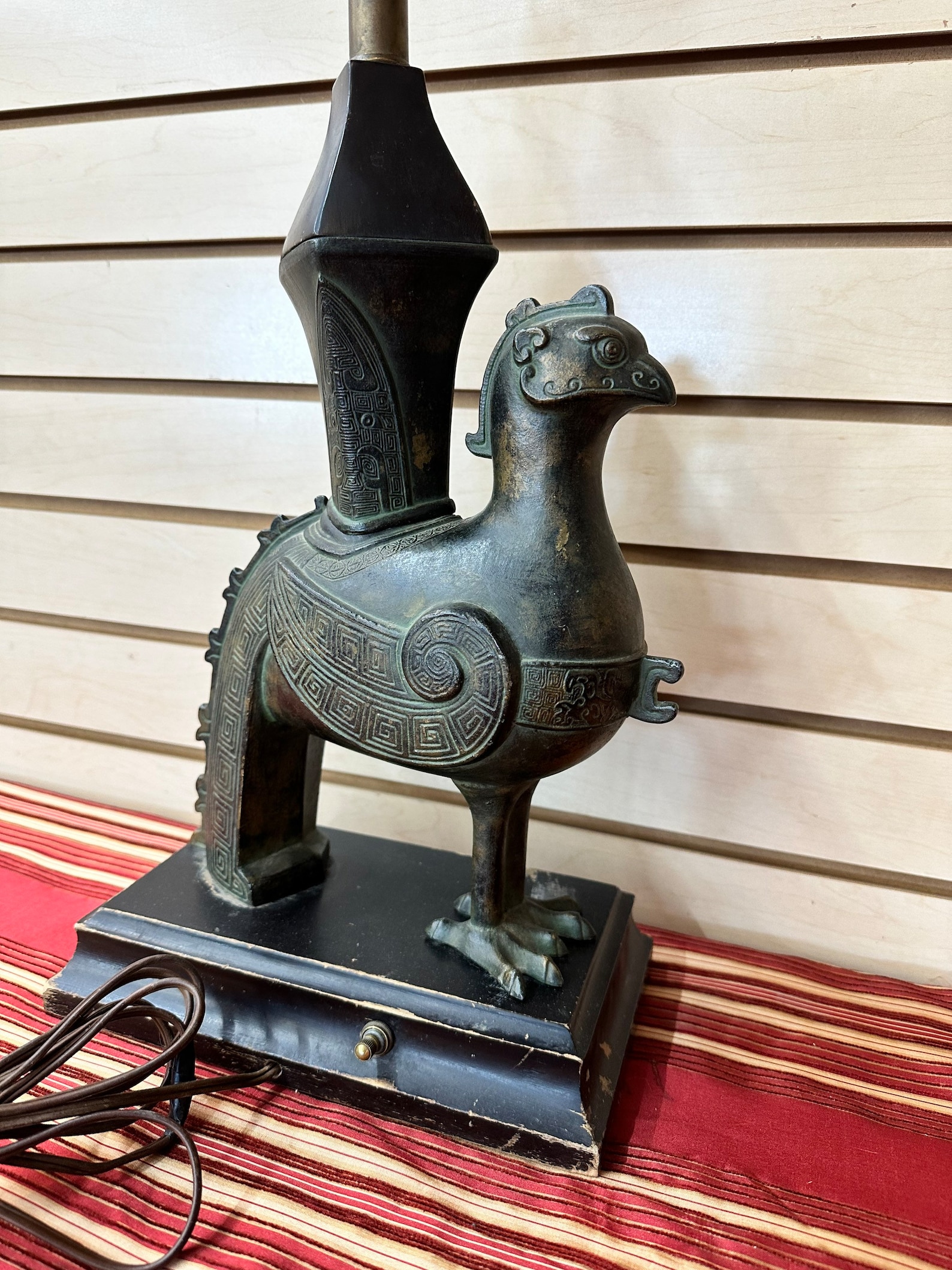Vintage MCM Brutalist Bronze Armored Chicken Table Lamp Home - Etsy