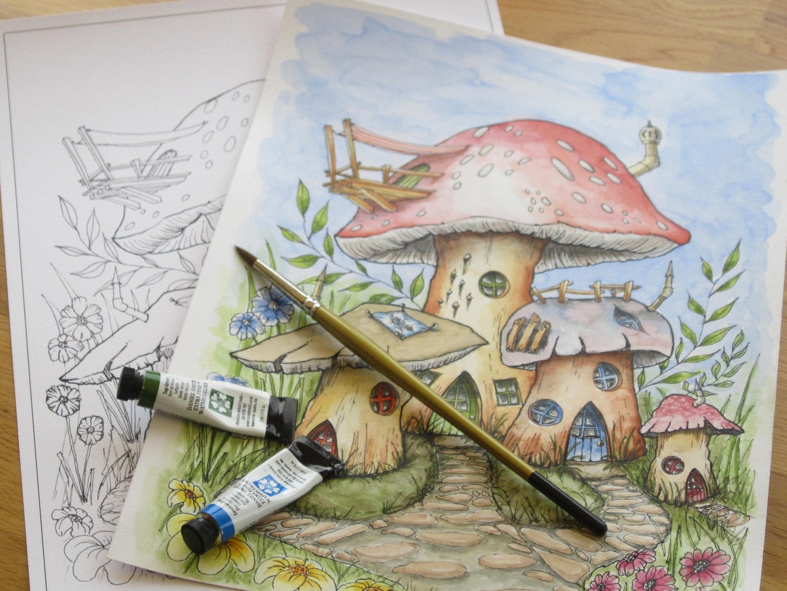 TOADSTOOL GROVE Watercolor Print A4 Illustration Print - Etsy