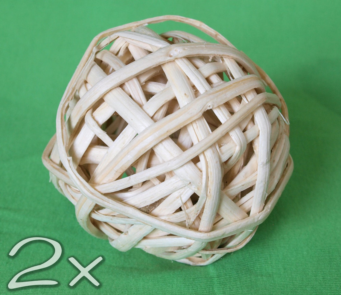 NATURAL Large 4 Bamboo Wicker Ball 2 Toy for | Etsy