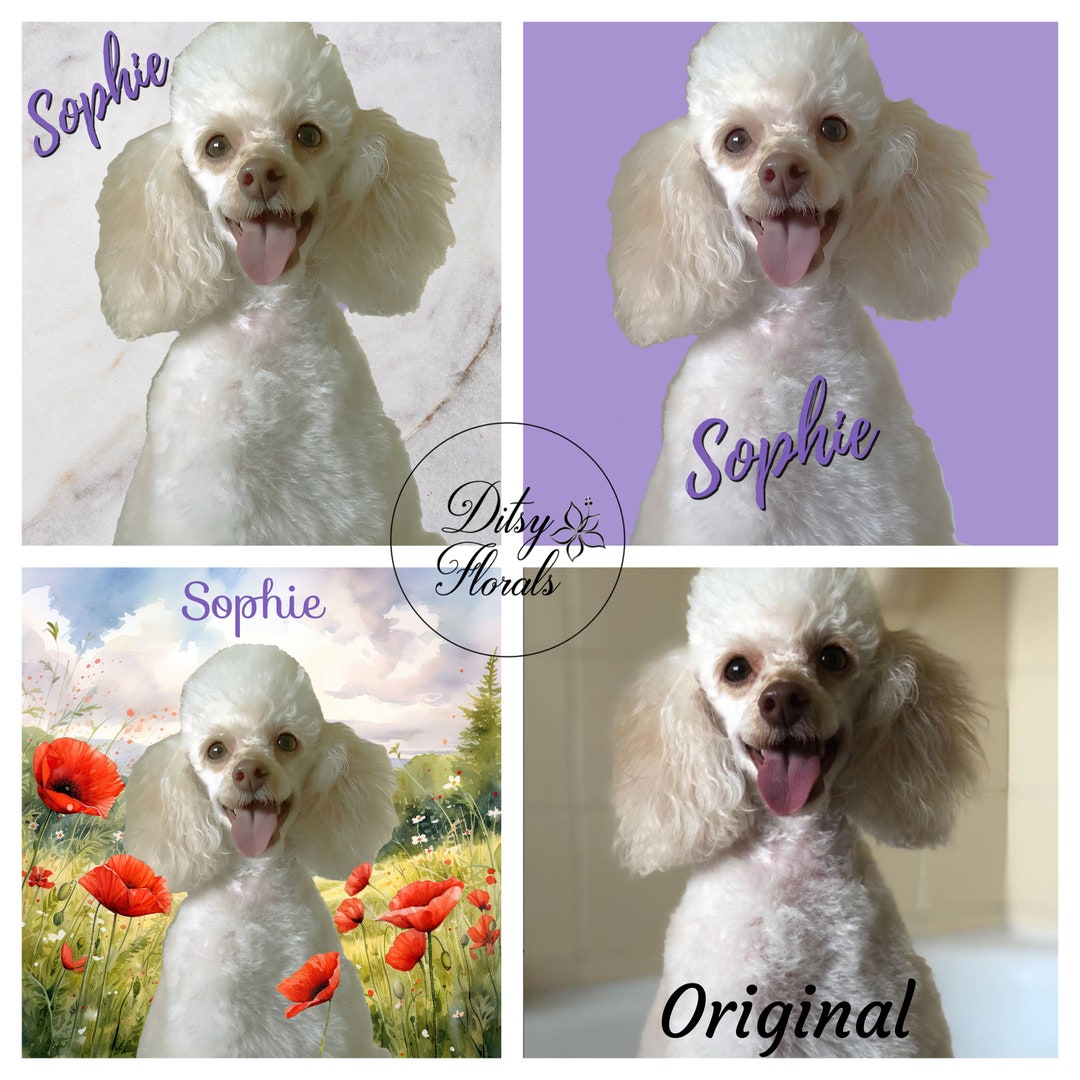 Pet Dog Portrait Digital Art, Personalised, Custom and Bespoke. Dog ...