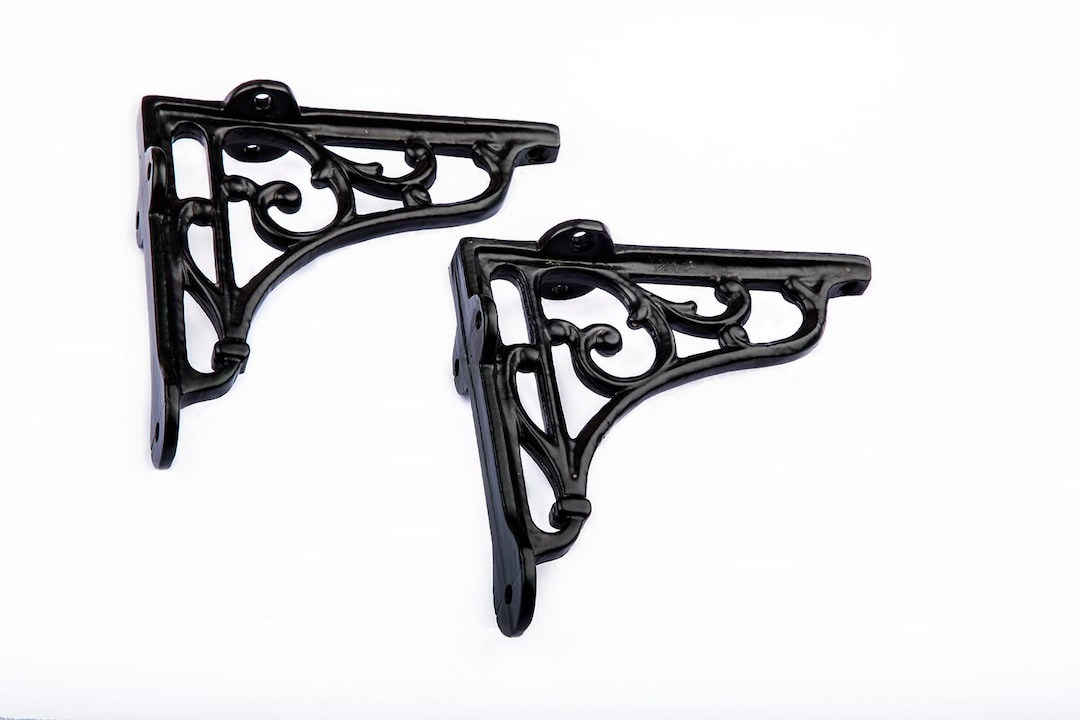 Pair of Victorian Scroll Shelf Brackets 5 Inch Antique Black - Etsy