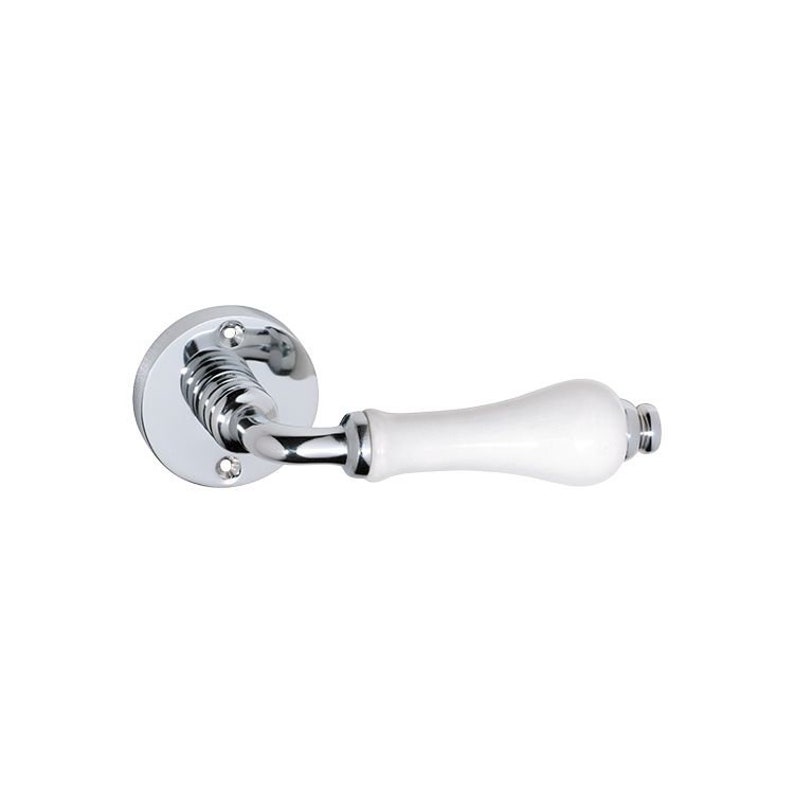Lever on Rose With Porcelain. Black, Chrome or Polished Brass - Etsy