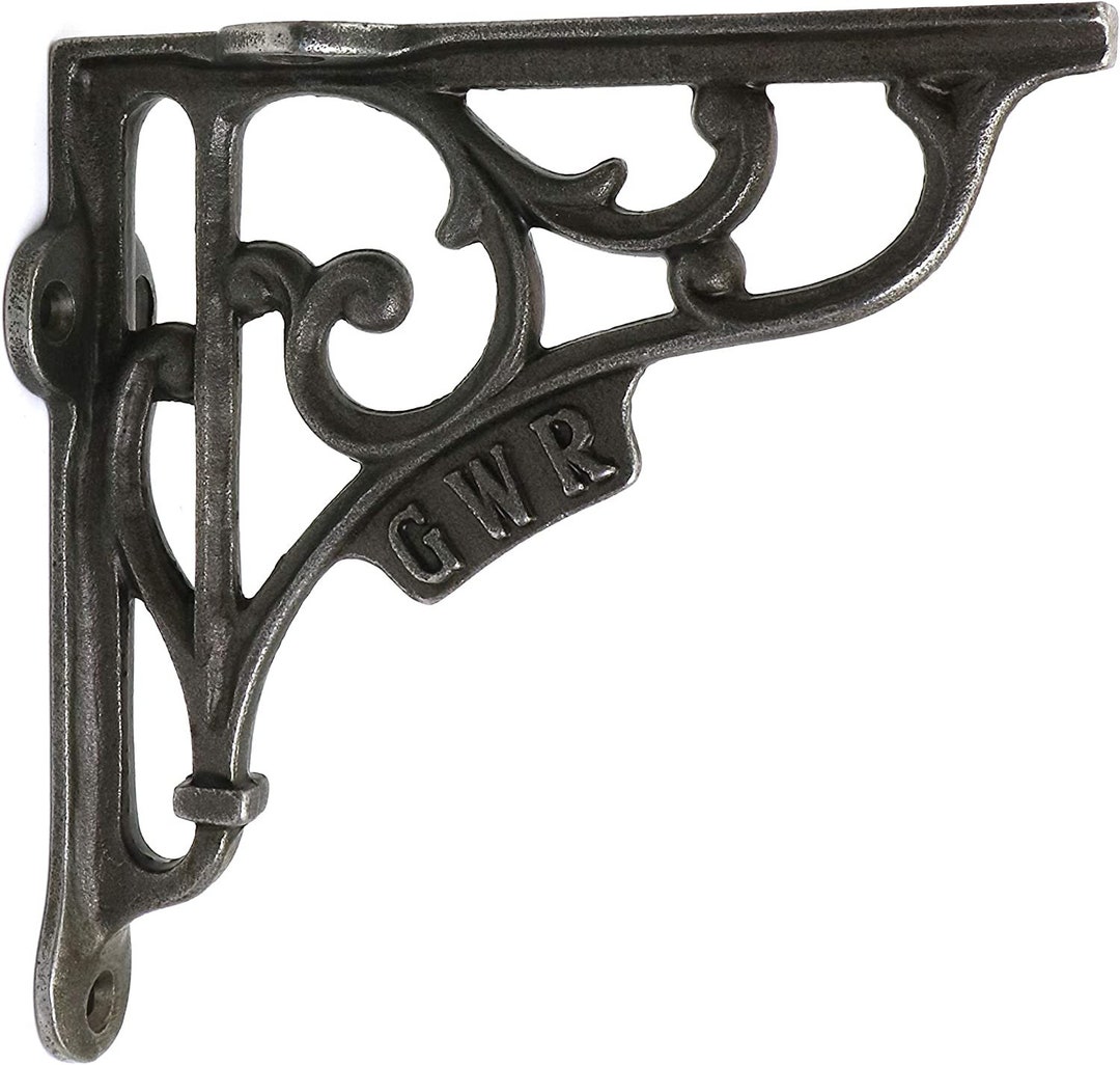 B&M - Pair of Shelf Brackets GWR Antique Cast Iron 125mm X 125mm / 5 ...