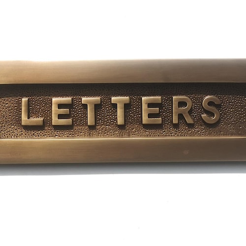 Antique Brass Letter Plate 10 X 3 Inches LETTERS Embossed on | Etsy