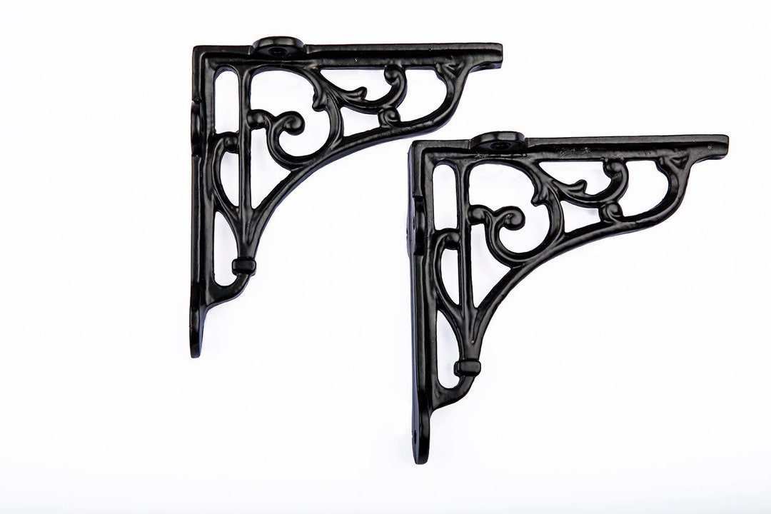 Pair of Victorian Scroll Shelf Brackets 6 Inch Antique Black - Etsy