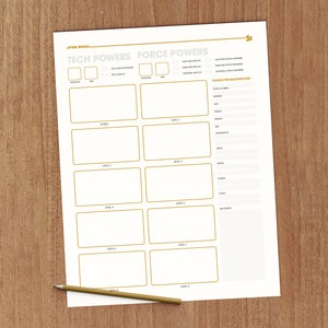 Star Wars 5e Tabletop RPG Character Sheets (in & Colors + Grayscale ...