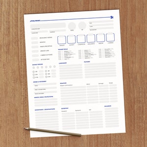 Star Wars 5e Tabletop RPG Character Sheets (in & Colors + Grayscale ...