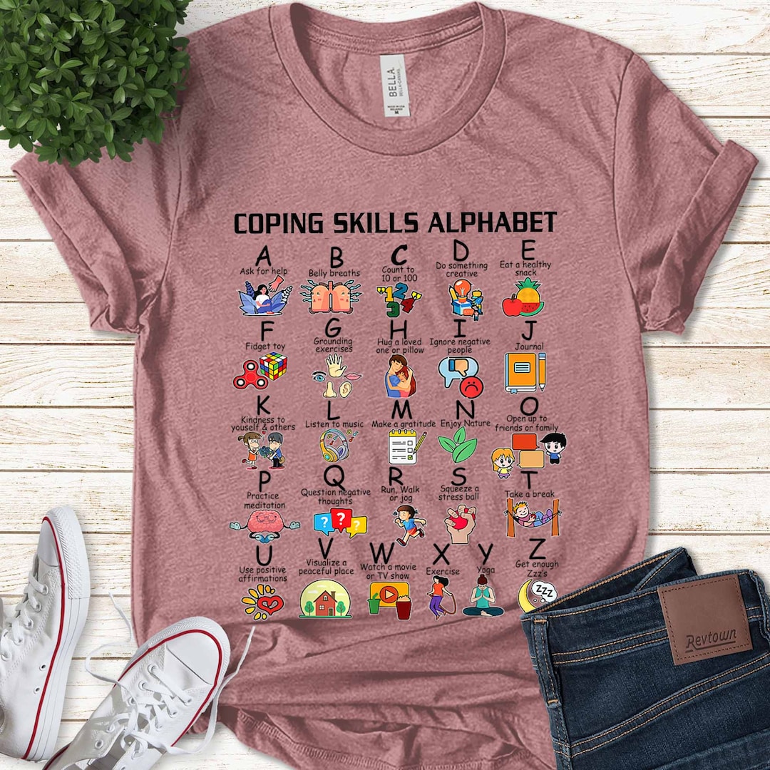 Coping Skills Alphabet Shirt, School Counselor, Mental Health Shirt ...